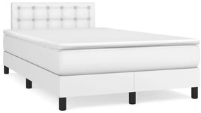 Box spring postel s matrací bílá 120x190 cm umělá kůže 3269820