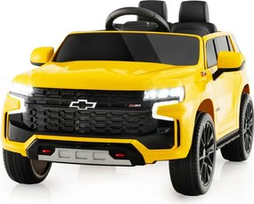 Costway Dětské elektrické auto Chevrolet s 2,4 G dálkovým ovládáním a – žluť