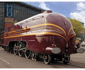 Bigjigs Rail Dřevěná replika lokomotivy Duchess of Hamilton + 3 koleje
