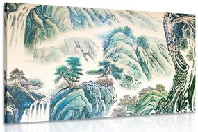 Obraz čínská krajinomalba - 90x60 cm
