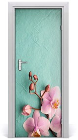 Samolepící fototapeta na dveře Růžová orchidej 95x205 cm