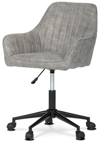 Pracovní židle, potah šedá vintage látka, výškově nastavitelná, černý kovový kříž - KA-J403 GREY3