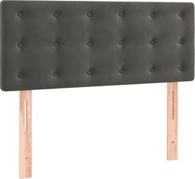 Box spring postel s matrací tmavě šedá 100x200 cm samet 3127716