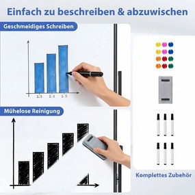 Costway Mobilní tabule oboustranná magnetická tabule se stojanem 2 nastavitelné