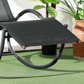 Houpací lehátko Outsunny Houpací křeslo s polštářem Zahradní lehátko 155 x 61 x 88 cm z textilenu v černé barvě pro venkovní relaxaci | Aosom.de