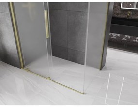 Mexen Velar, sprchový kout s posuvnými dveřmi 130 x 70 cm, 8mm sklo námraza, zlatá matná, 871-130-070-31-55