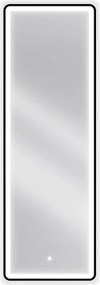 Mexen Coro koupelnové zrcadlo podsvícené 50 x 150 cm, LED 6000K, protimlhové, černý rám - 9817-050-150-611-70