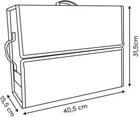 5Five® Lněný úložný skládací box na ložní prádlo, skládací 40,5 x 15,5 x 31,5 cm - 2ks