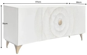 Designová komoda Venetia 177 cm bílé mango