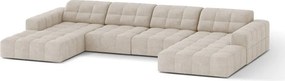 Krémová žinylková rohová pohovka (do "U") Chicago – Cosmopolitan Design
