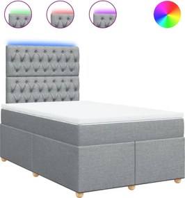Box spring postel s matrací světle šedá 120 x 200 cm textil 3293554