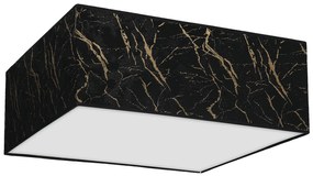 Stropní svítidlo Senso Square, 1x černé/zlaté textilní stínítko, (bílé plexisklo), (50 cm)