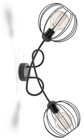 Light for home - Nástěnné svítidlo 40622 "STYLE", 2x60W, E27, Černá
