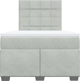 Box spring postel s matrací světle šedá 120 x 200 cm samet 3290882