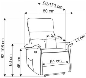 Polohovací křeslo Semir, oranžová