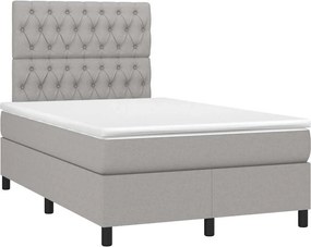 Box spring postel s matrací a LED světle šedá 120x200 cm textil 3135101