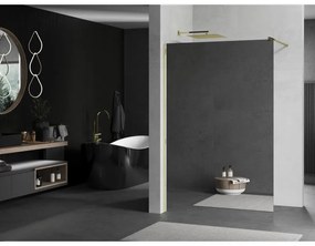 Mexen Kioto sprchová zástěna 70x200 cm 8 mm, zlatý profil, sklo efekt zrcadla, 800-070-101-50-50