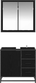 Sada koupelnového nábytku 2 ks Černý dub 65 x 33 x 60 cm 3402322
