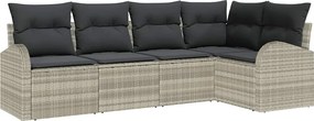 Set pohovek s polštářem Světle šedá Polyester 3346042