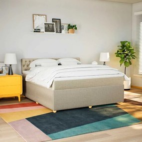 Box spring postel s matrací krémová 180x200 cm textil 3289847