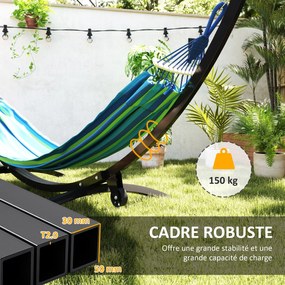 Outsunny Kovový Stojan na Hammock s Kolíky, Nosnost Stojanu Max 150 kg s Řetězy a Háčky, pro Venkovní i Vnitřní Použití, 337 x 118 x 118 cm Černý | Ao