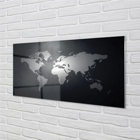 akrylový obraz Černém pozadí White mapa 100x50 cm