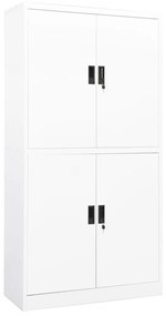 Kancelářská skříň bílá 90 x 40 x 180 cm ocel - Default Title