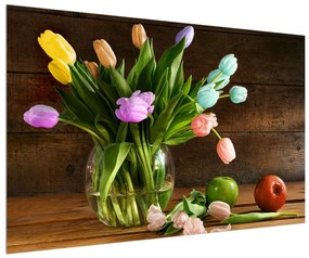 Obraz tulipánů ve váze (120x80 cm)