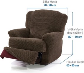 Super strečové potahy NIAGARA tabáková relaxační křeslo ( š. 70 - 90 cm)