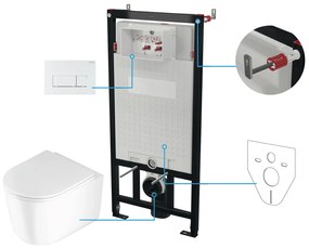Deante WC set Jasmin 6v1, podomítkový systém + toaleta -