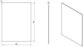 Sapho, PLAIN zrcadlo 60x80cm, zaoblené rohy, bez uchycení, 1501-26