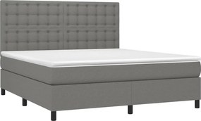 Box spring postel s matrací tmavě šedá 160x200 cm textil 3142106