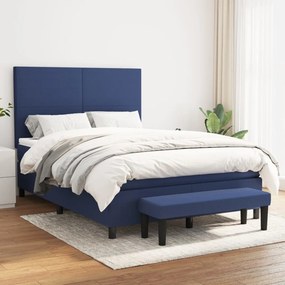 Box spring postel s matrací modrá 140x200 cm textil 3136443