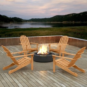 Costway Zahradní židle Adirondack židle z akáciového dřeva se šikmým sedákem
