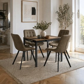 Jídelní stůl rozkládací ALMIO - old wood / černé kovové nohy