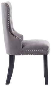 Jídelní židle 4 ks šedé samet - Default Title