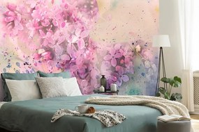 Samolepící tapeta růžová větvička květin - 150x270