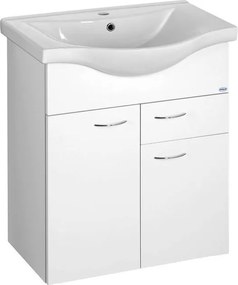Aqualine Aqualine, KERAMIA FRESH umyvadlová skříňka, 1 zásuvka, 60,6x74x33,7cm, bílá, 50064A