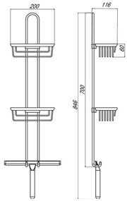 Emco System 2 - Nástěnný stojan, chrom 356600108