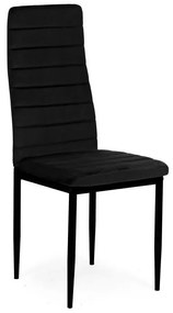 modernHOME Židle s profilovanou opěrkou - BLACK VELVET - 4 kusy VELVET4CZARNY4