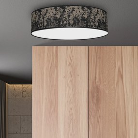 Stropní svítidlo Satino Round, 1x černé/zlaté textilní stínítko, (bílé plexisklo), (fi 50 cm)
