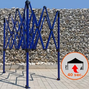 BRIMO Rychlorozkládací stánek 2x3 m (3 stěny): Ocelová pevnost pro trhovce - s 3 stěnami - Černá E. Ocel