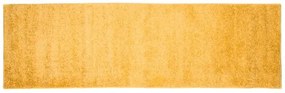 Koberec Běhoun Shaggy DELHI 7388A Gold Jednobarevný zlatý žlutý Rozměr: 80x200 cm