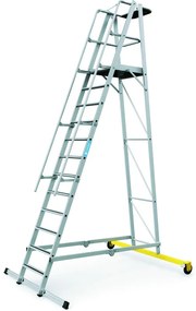 Zarges Hliníkový skládací plošinový žebřík, 12 příček, výška plošiny 3,1 m