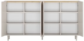 Komoda Elivo 200 cm na nožkách - kašmírová / dub olejovaný