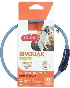 Zolux S.A.S. Obojek LED malý BIVOUAK 20-40cm USB modrá Zolux