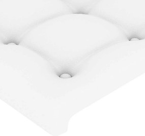 Čelo postele bílé 200 x 5 x 118/128 cm umělá kůže 3116441