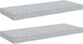 Plovoucí nástěnné police 2 ks betonově šedé 60x23,5x3,8 cm MDF 326598
