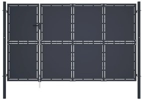Zahradní brána ocelová 350 x 200 cm antracitová 144540