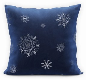 Vánoční polštář SNOWFLAKE tmavě modrá/stříbrná 40x40 cm  Mybesthome Varianta: Povlak na polštář, 40x40 cm
